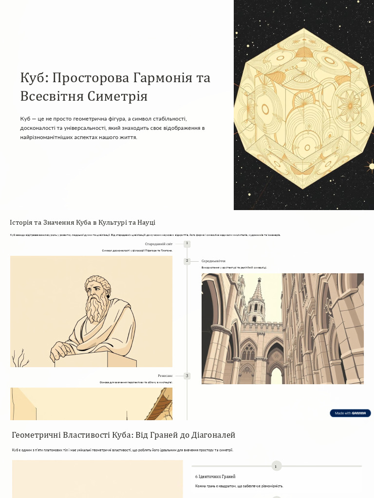 Kub Prostorova Garmoniya Ta Vsesvitnya Simetriya | PDF