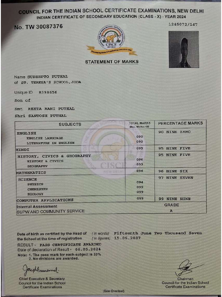Mark Sheet | PDF