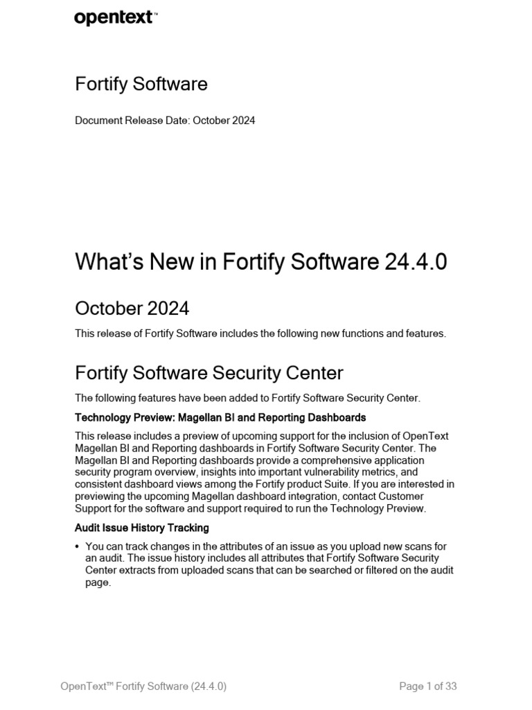 Fortify Software 24.4.0 Release Notes | PDF | Computer File | Databases