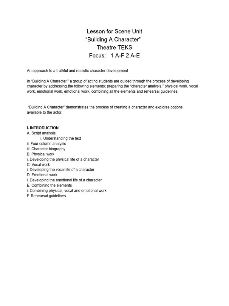 Character Development in Acting | PDF | Foot | Anatomical Terms Of Motion