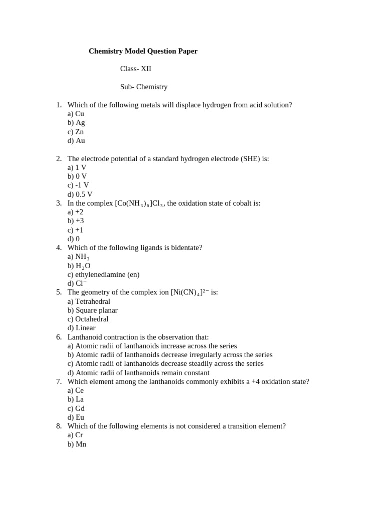 model P XII | PDF | Coordination Complex | Ligand