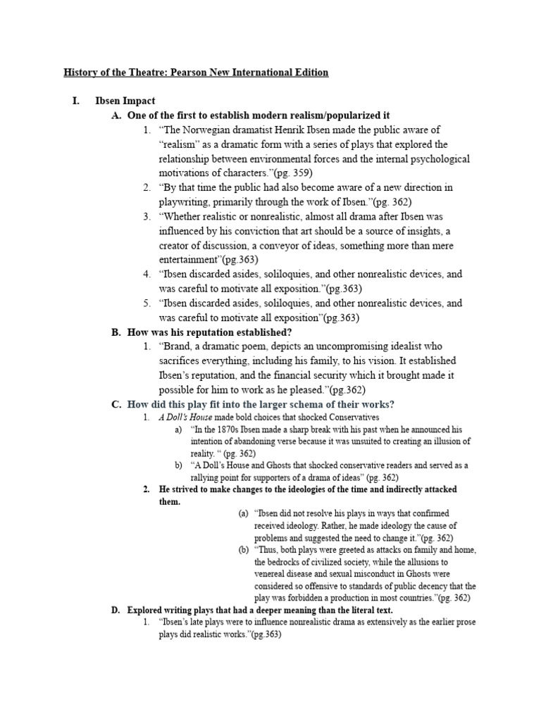 Historical Research Outline | PDF | Henrik Ibsen | A Doll's House