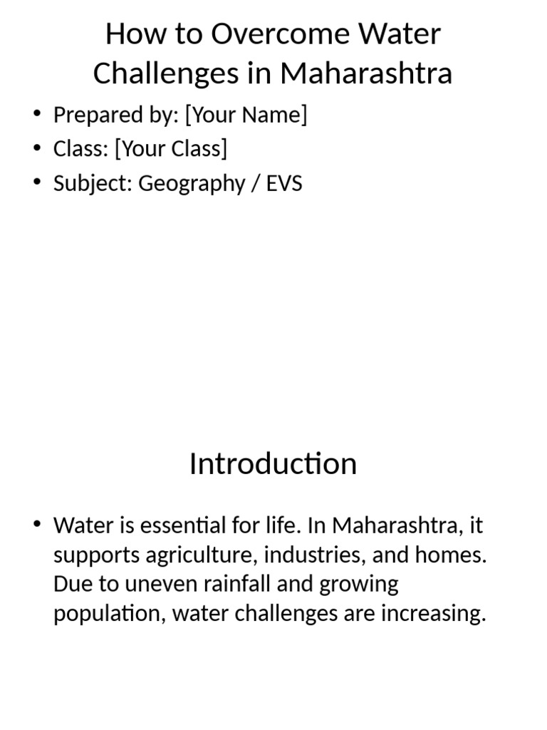 Overcoming Water Challenges Maharashtra | PDF