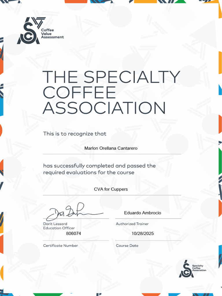 Coffee Certificate | PDF
