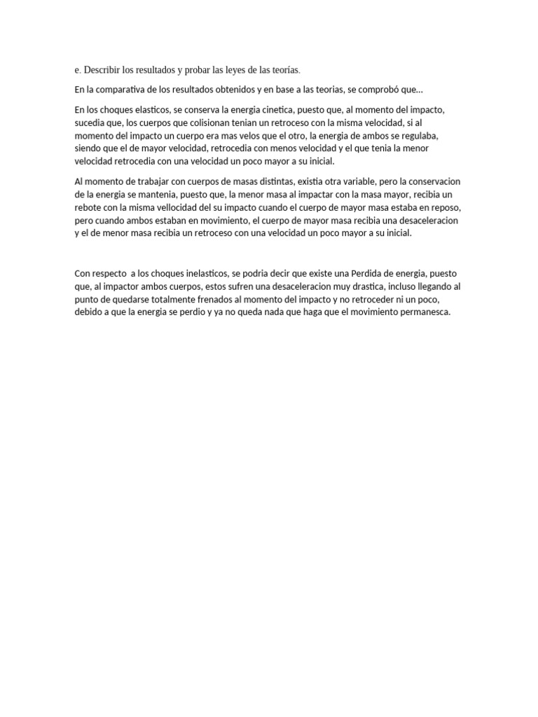 Resultados de Choques Elásticos e Inelásticos | PDF