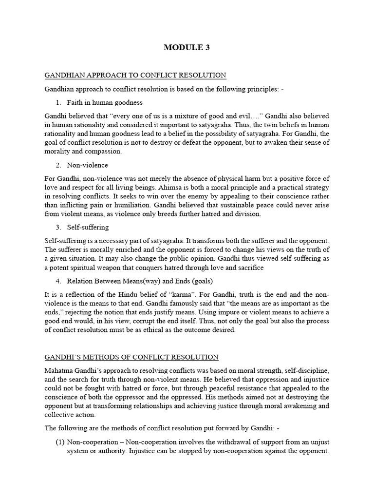 MDC Module 3 | PDF | Mahatma Gandhi | Nonviolence