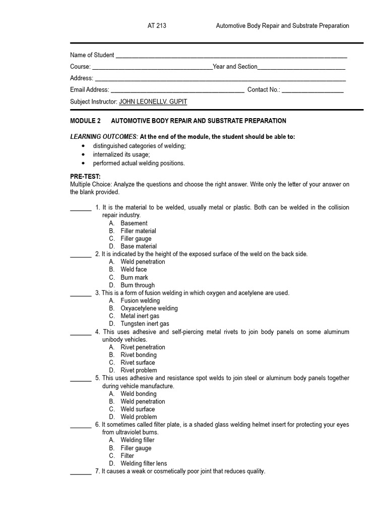 At 213 Module 4 | PDF | Welding | Construction
