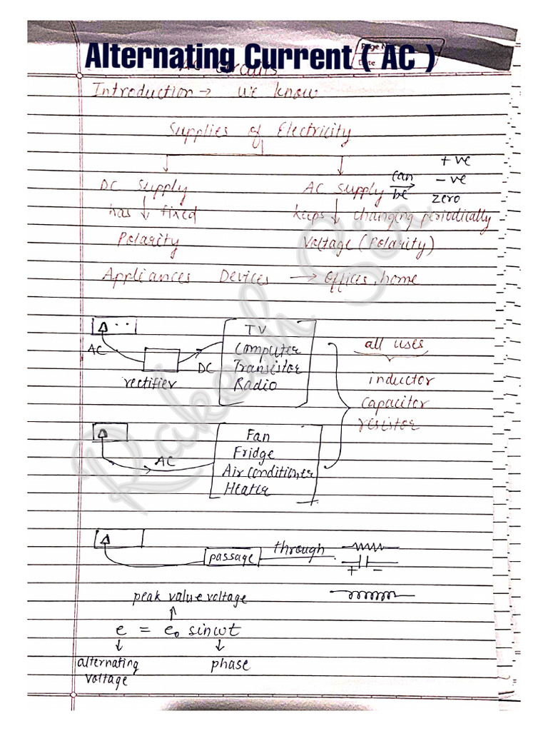 Ac Circuits Full Notes | PDF