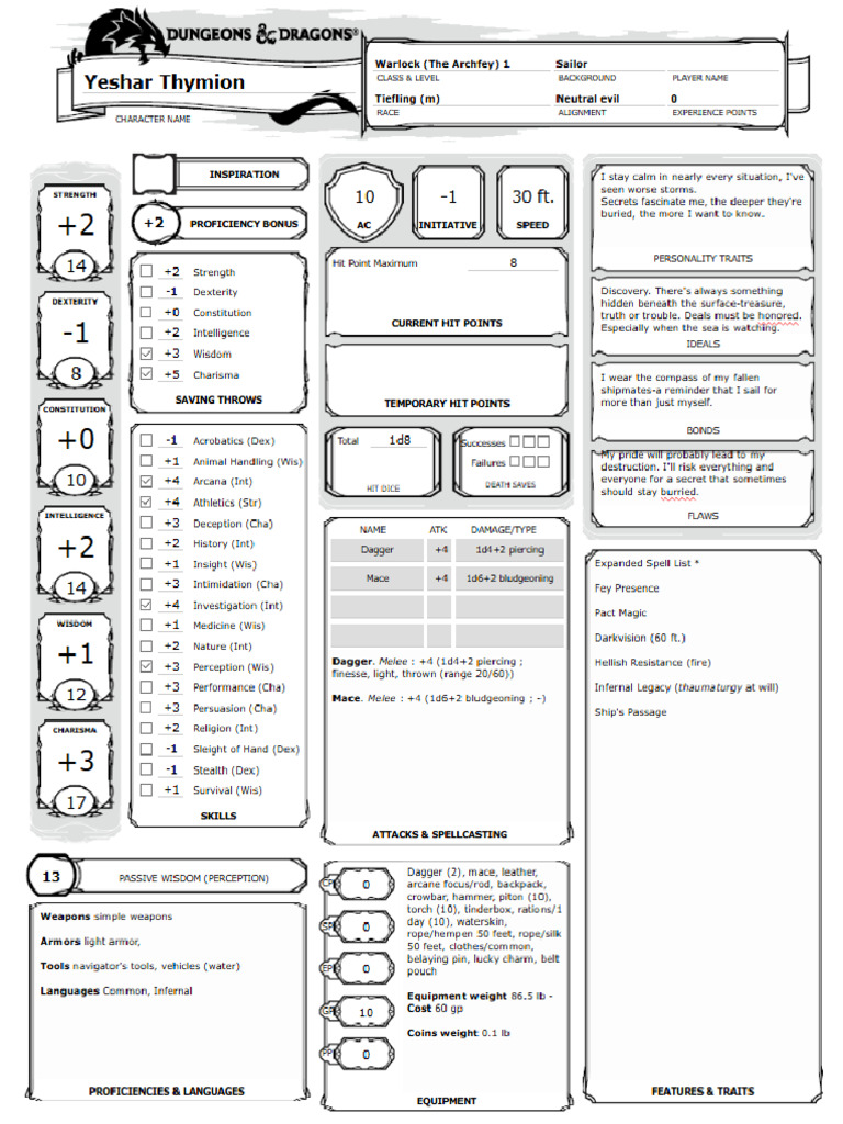 Yeshar Thymion Sheet | PDF