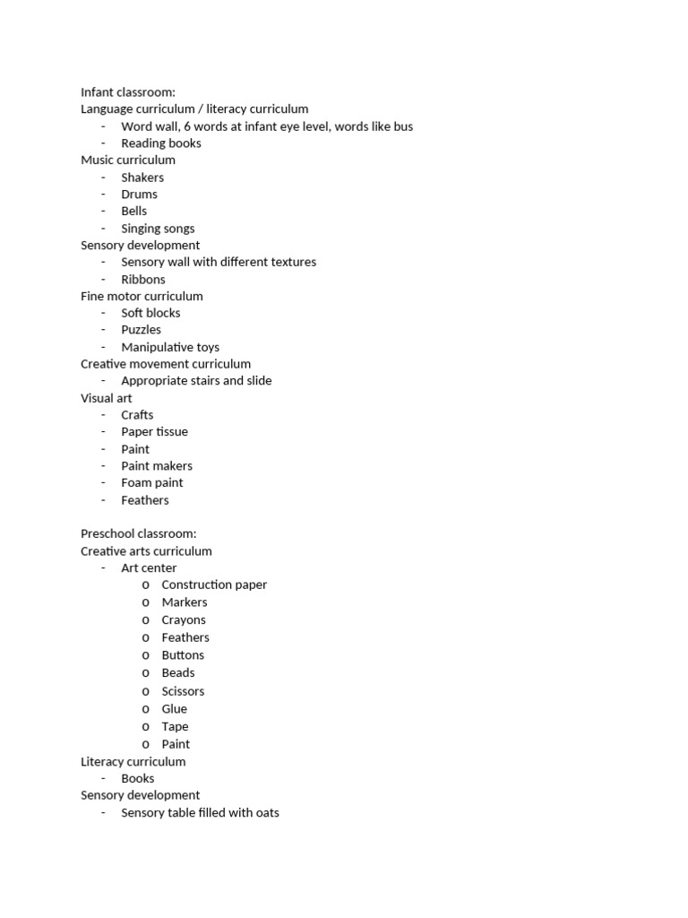 Observation of Curriculum Areas | PDF