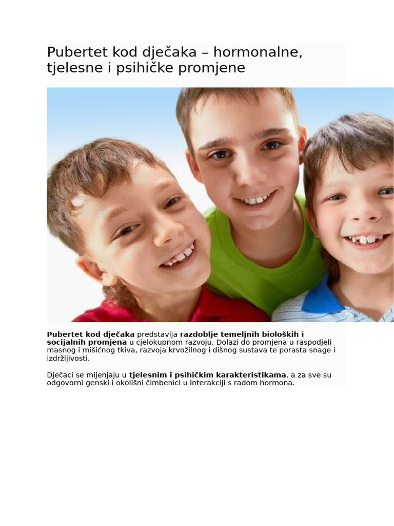 Pubertet Kod Dječaka | PDF