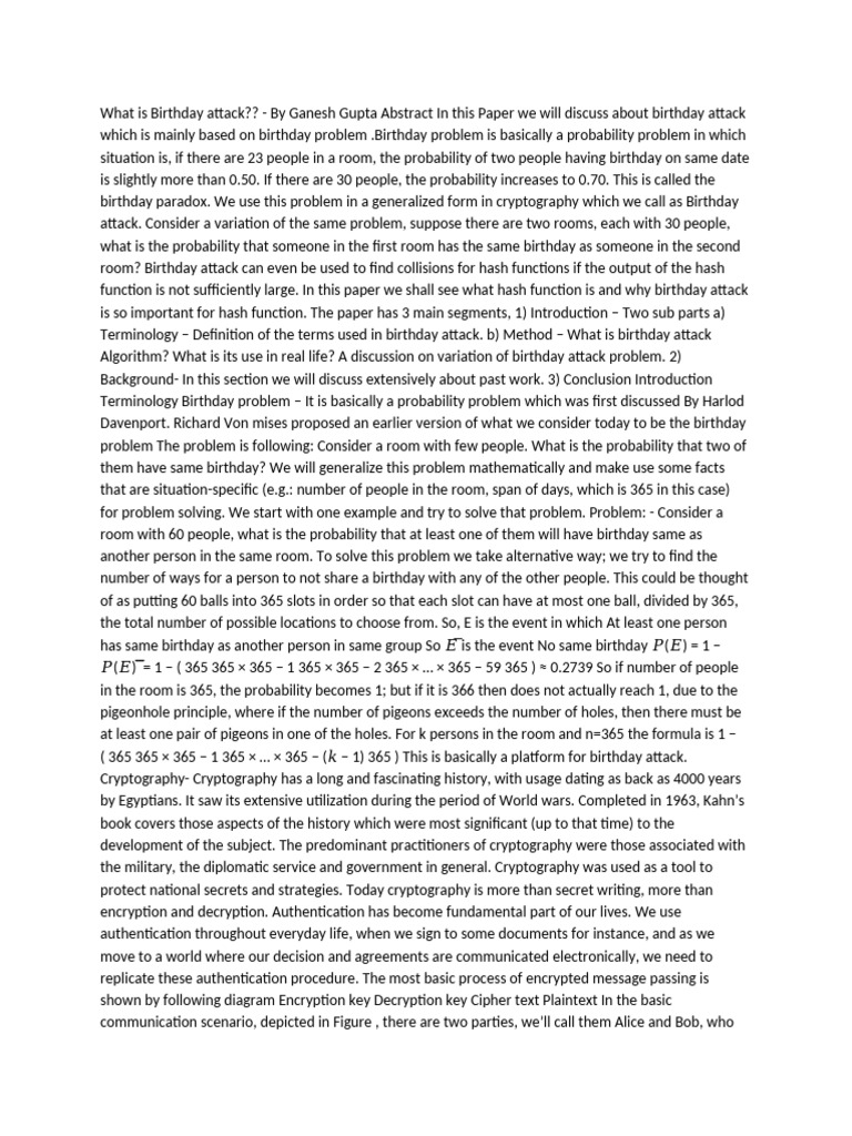 What Is Birthday Attack | PDF | Domain Name System | Cryptography