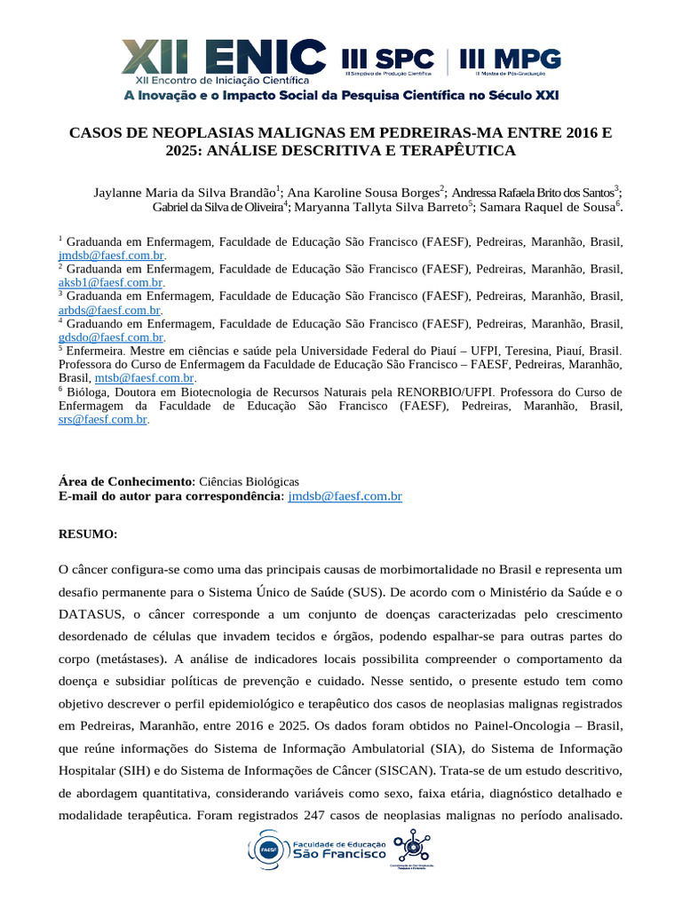 Template Modelo de Resumo Simples XII ENIC III SPC e III MPG | PDF | Câncer | Câncer de próstata