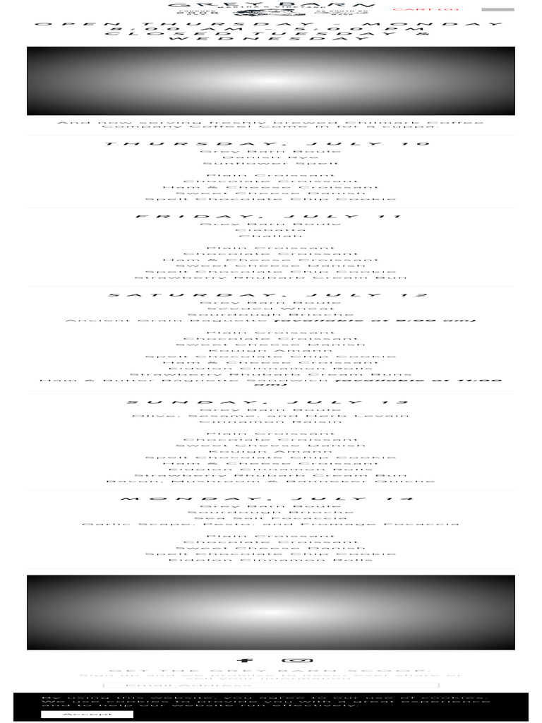 Weekly Bakery Menu & Contact Info | PDF | Food And Drink Preparation ...