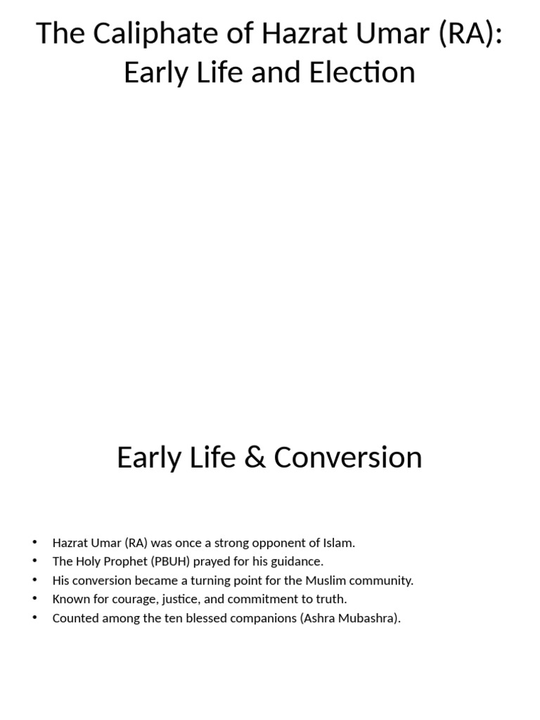 Hazrat Umar (RA): Caliphate Overview | PDF | Umar | Caliphate