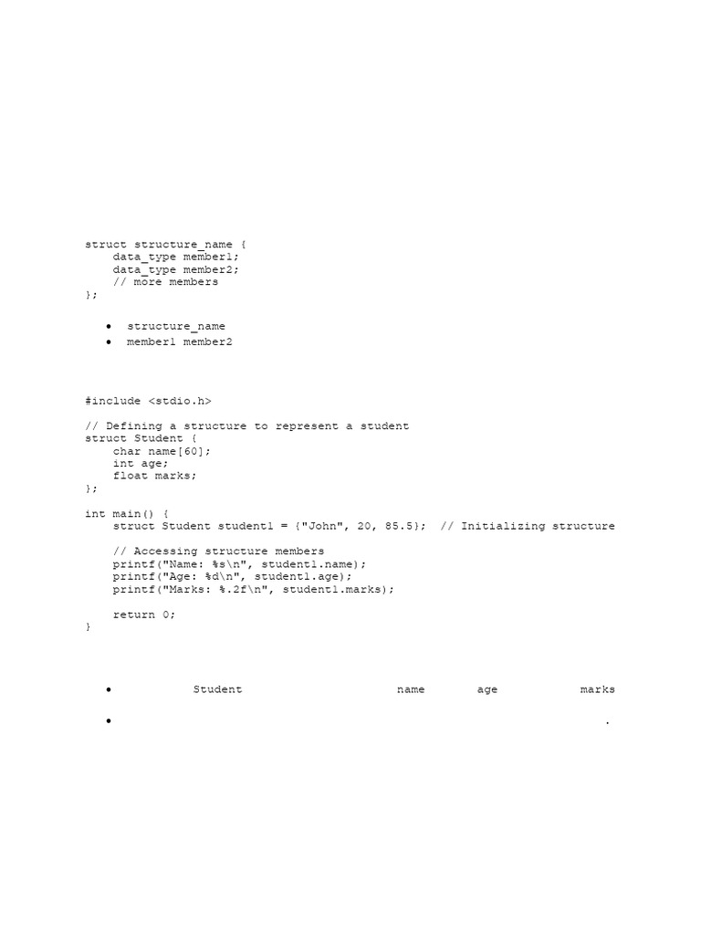 Structure & Union (CO101, 102) | PDF | Data Type | Pointer (Computer Programming)