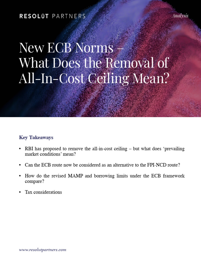 New ECB Norms - What Does The Removal of All-In-Cost Ceiling Mean | PDF ...