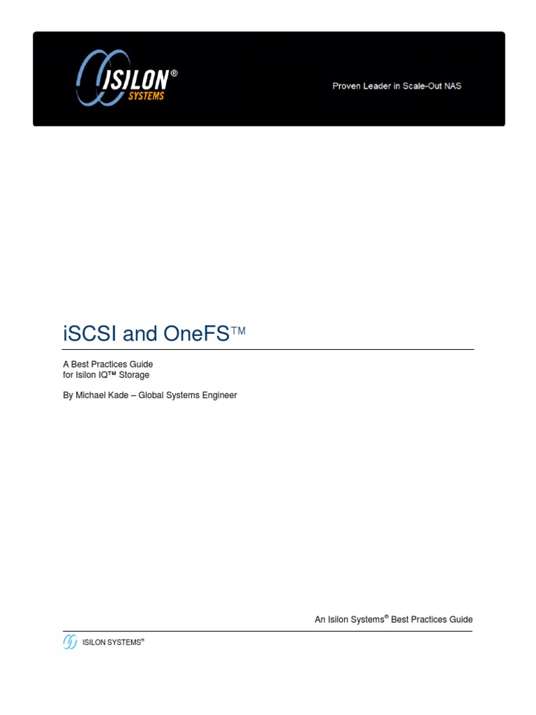 Isilon Best Practices Guide For iSCSI With OneFS | PDF | File System | Cache (Computing)