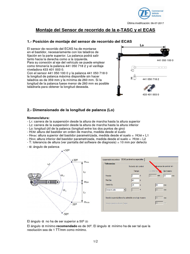 Montaje y Cálculo del Sensor ECAS | PDF