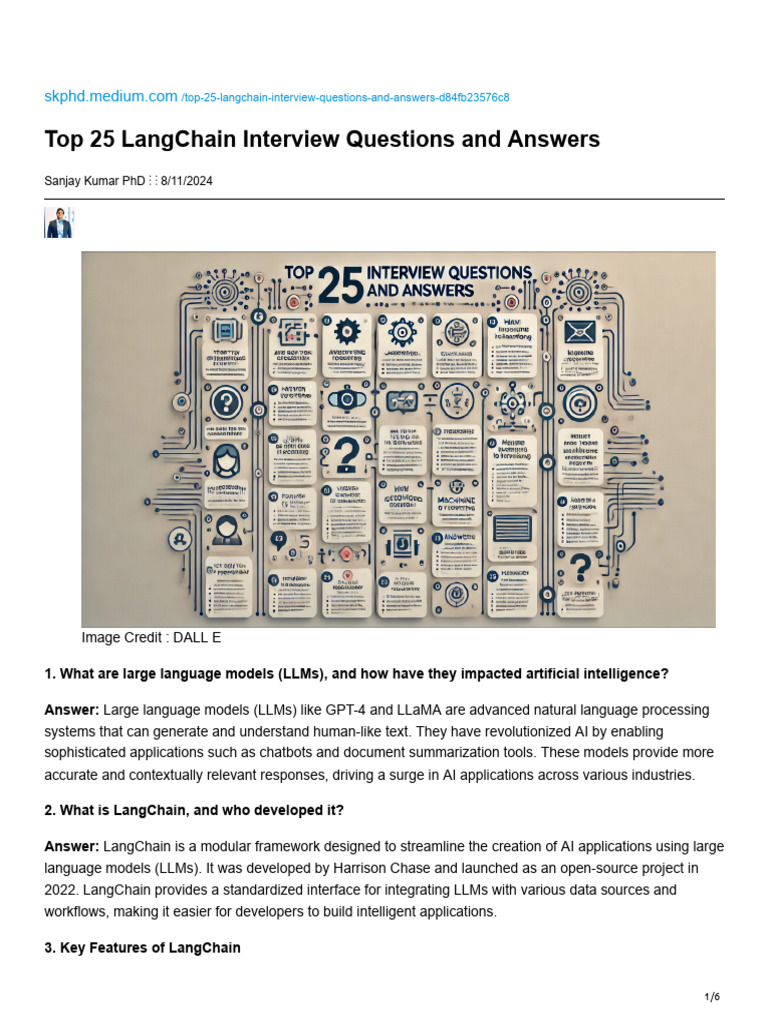 Top 25 LangChain Interview Questions and Answers | PDF | Information Retrieval | Information Science