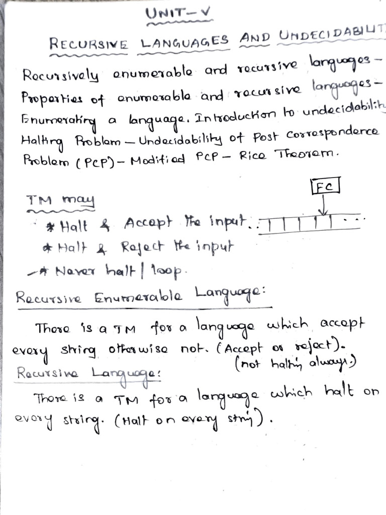 Toc Unit - V | PDF
