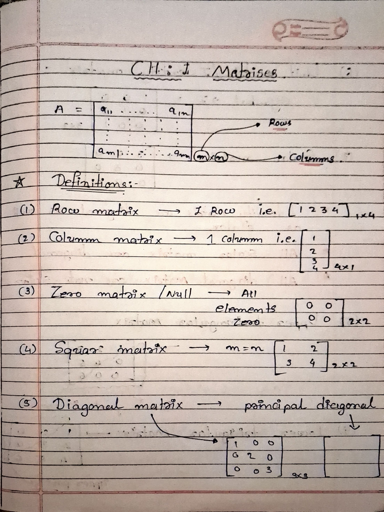 Maths Ch -1 Matrices | PDF