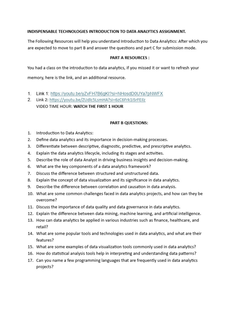 INDISPENSABLE INTRODUCTION TO DATA ANALYTICS PROJECT | PDF | Analytics | Data Analysis