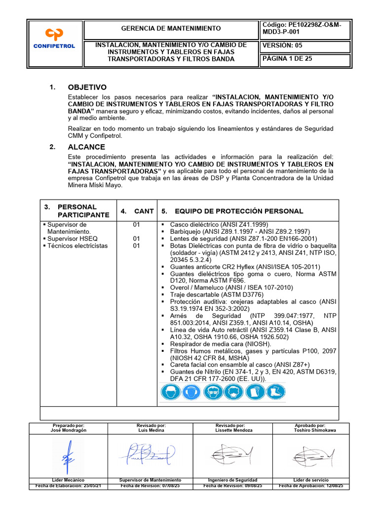 Pe102298z-o&M-mdd3-P-001 Instalacion, Mantenimiento Y - o Cambio de ...