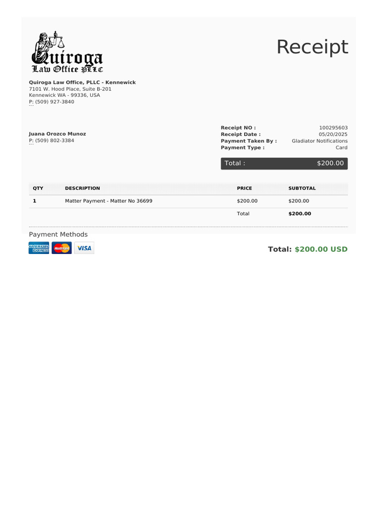 Receipt: Payment Methods | PDF