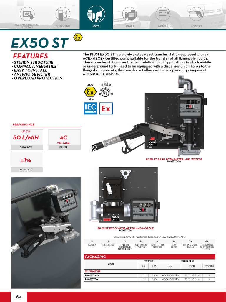 Ex50 St Piusi Datasheet Fuel 01.21 En | PDF | Pump | Mains Electricity