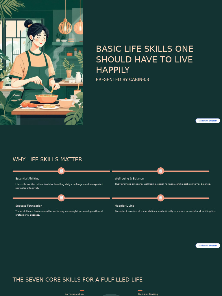 Basic Life Skills One Should Have To Live Happily | PDF | Psychological ...