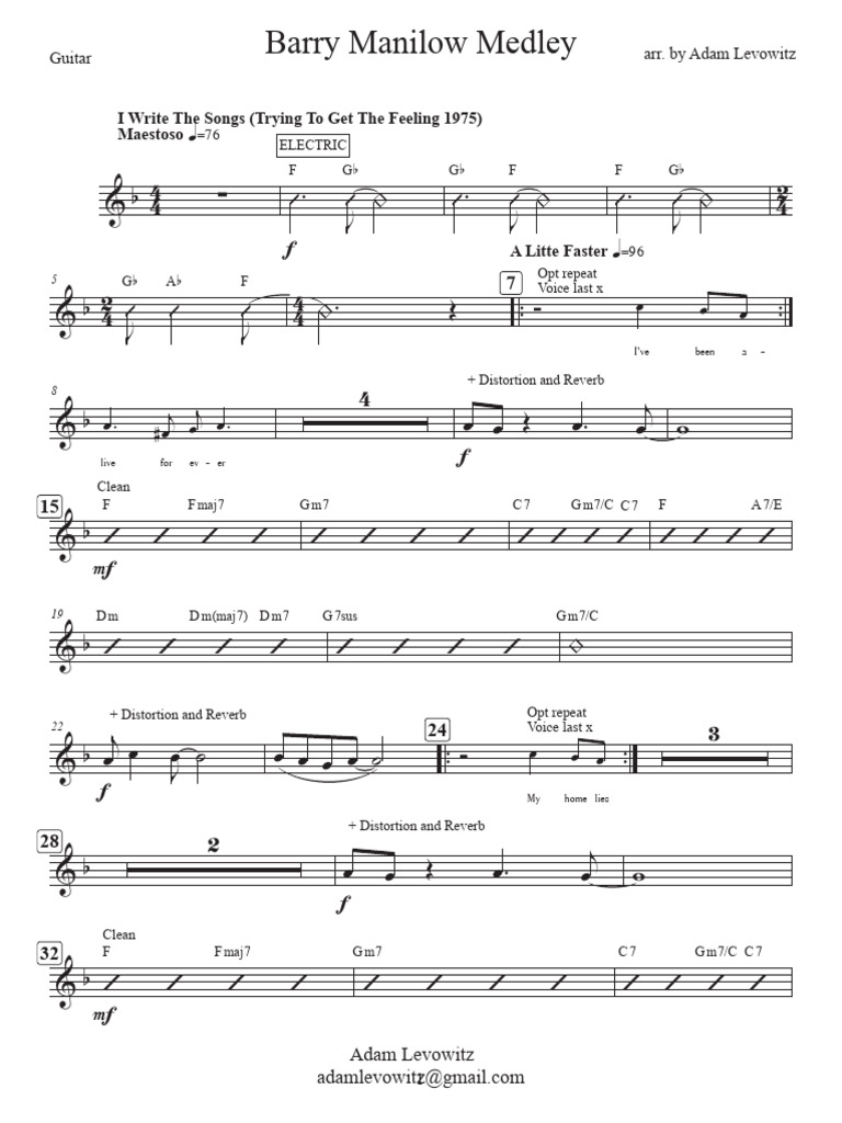 B.Manilow Medley-Guitar | PDF