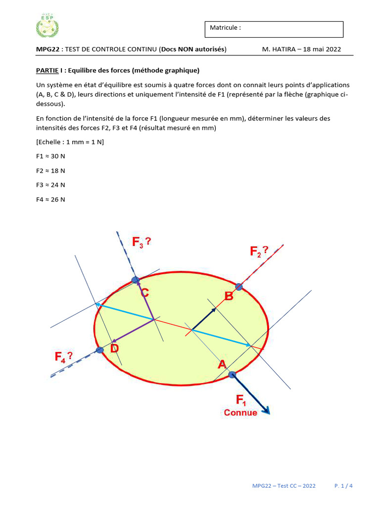 Test de Contrôle Continu MPG22 2022 | PDF | Physique appliquée et ...