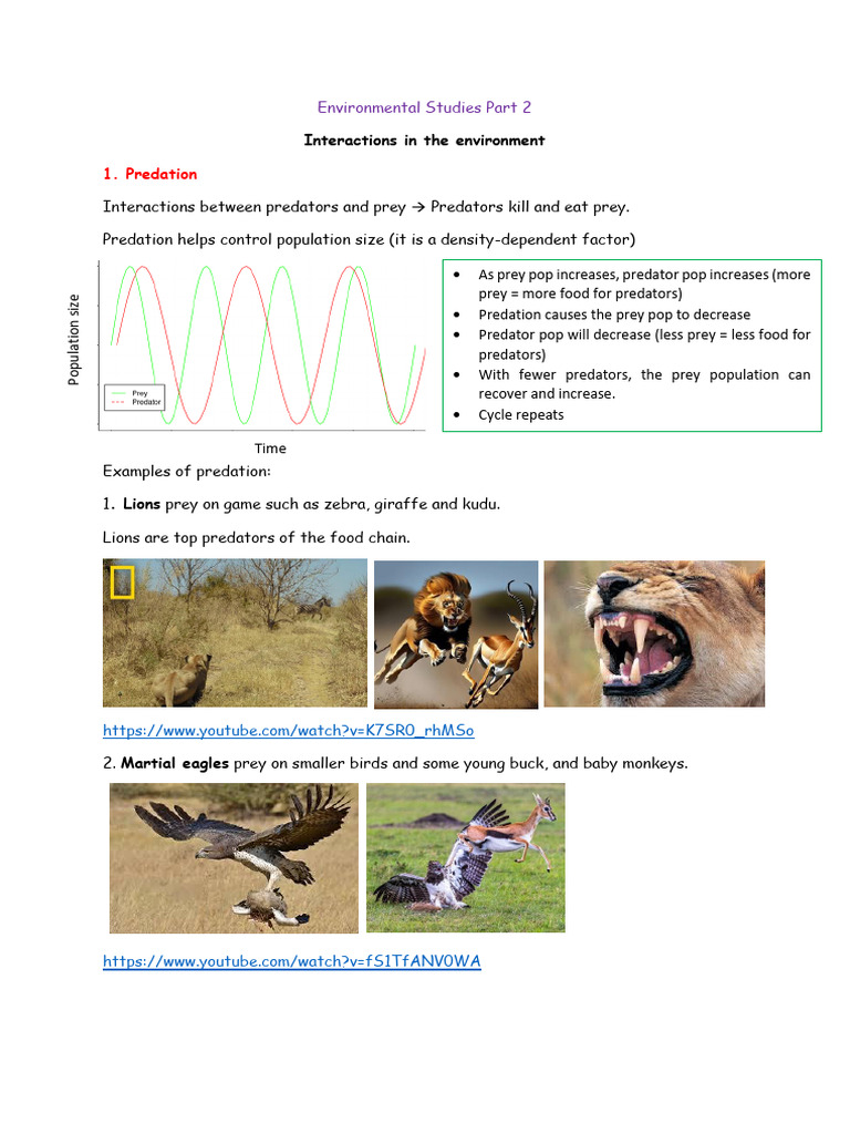 Examples of Predation in Nature | PDF | Predation | Ecology