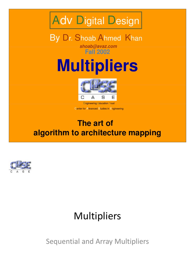 D S A K: Igital Esign | PDF | Multiplication | Computer Architecture