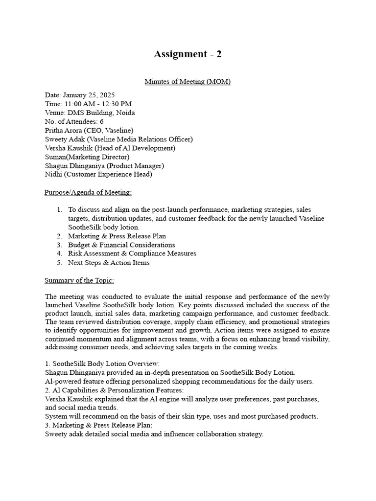 Assignment MOM | PDF