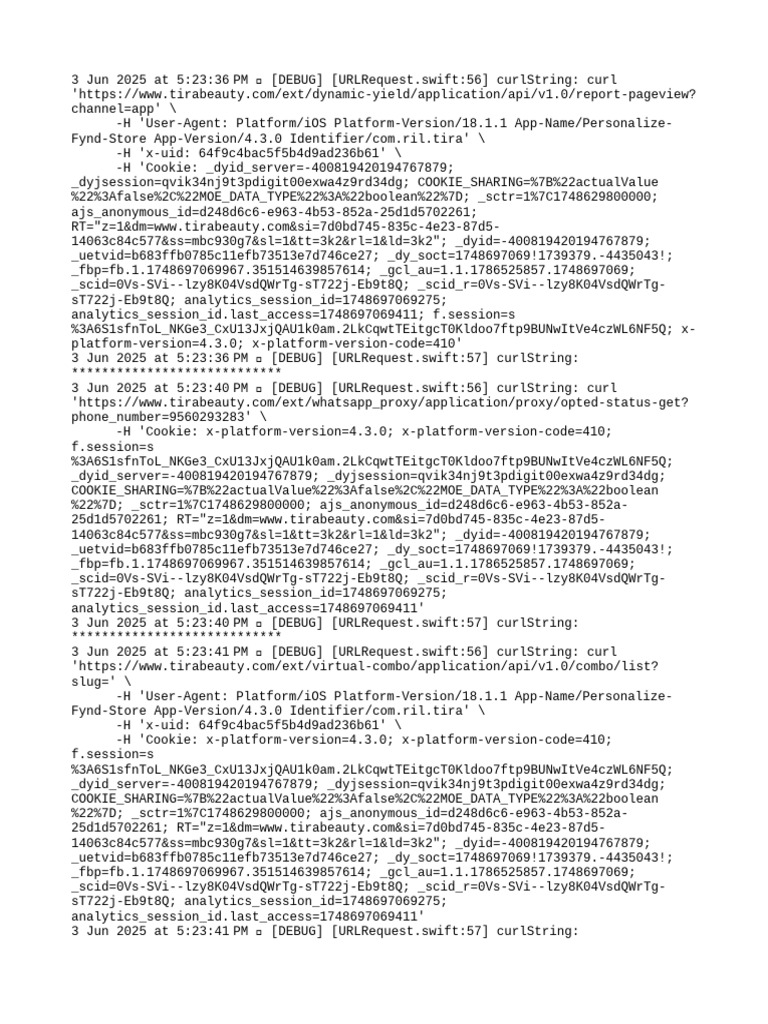 Tira Beauty API Request Logs | PDF | Software