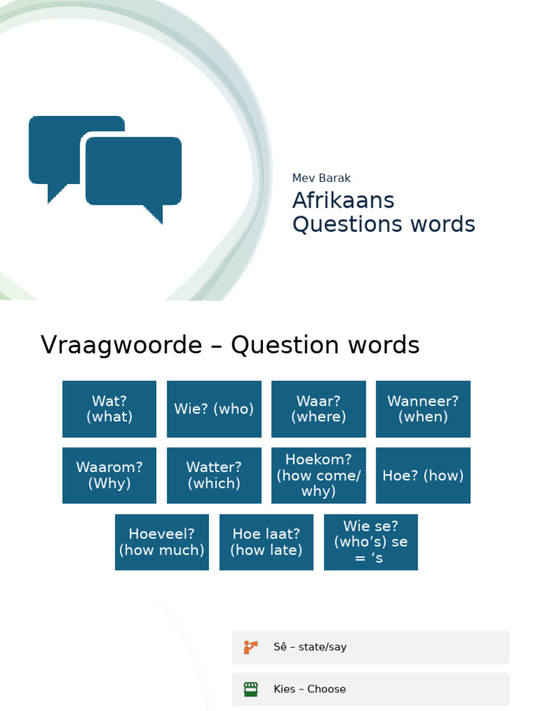 Vraagwoorde. pptx | PDF