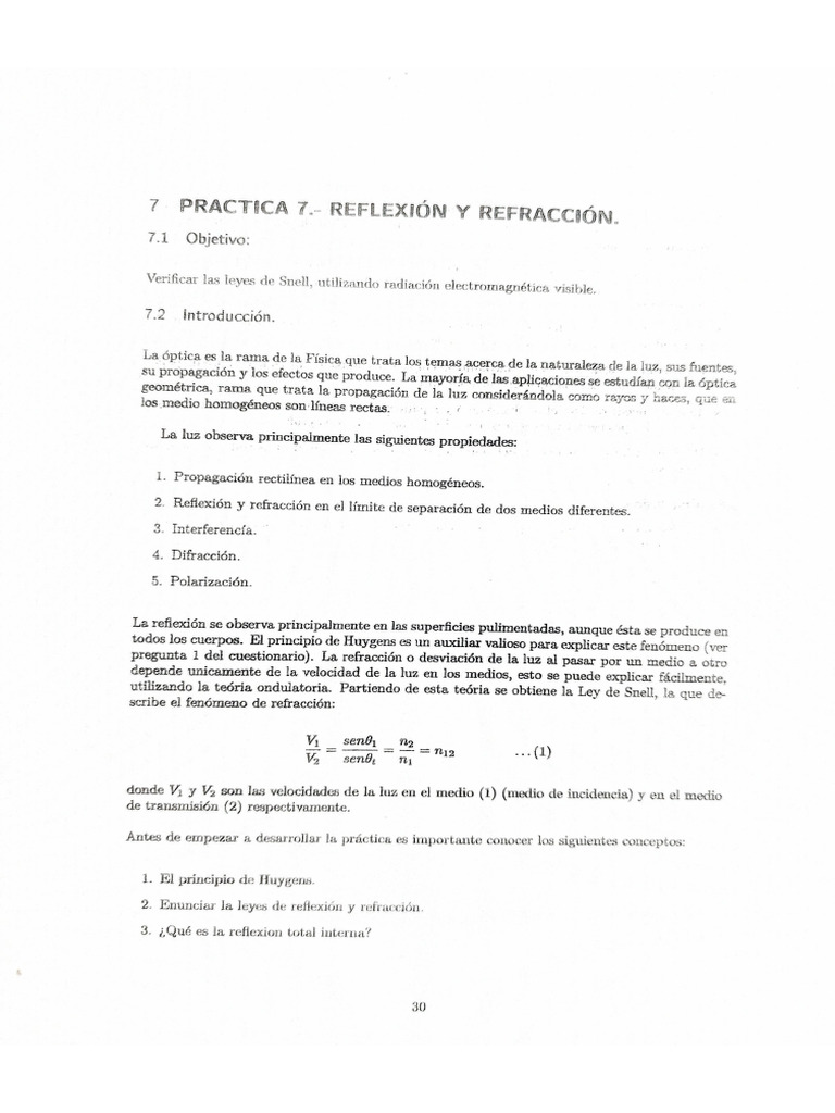 Prac Reflexión y Refracción | PDF