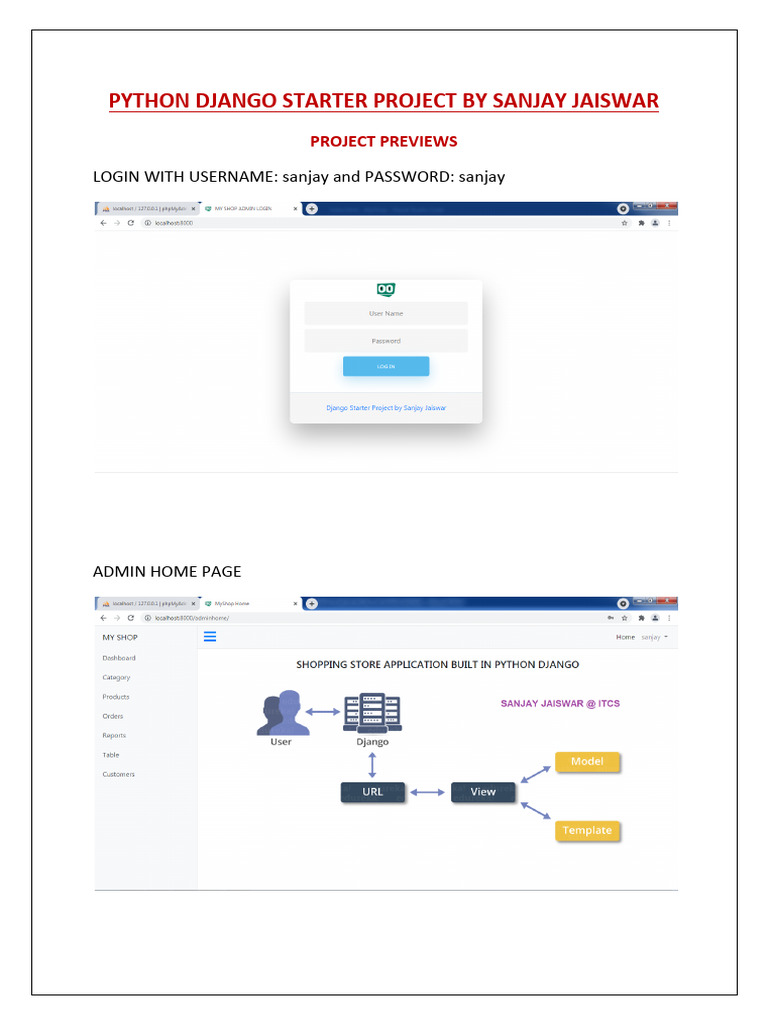 Django Starter Project by Sanjay Jaiswar | PDF