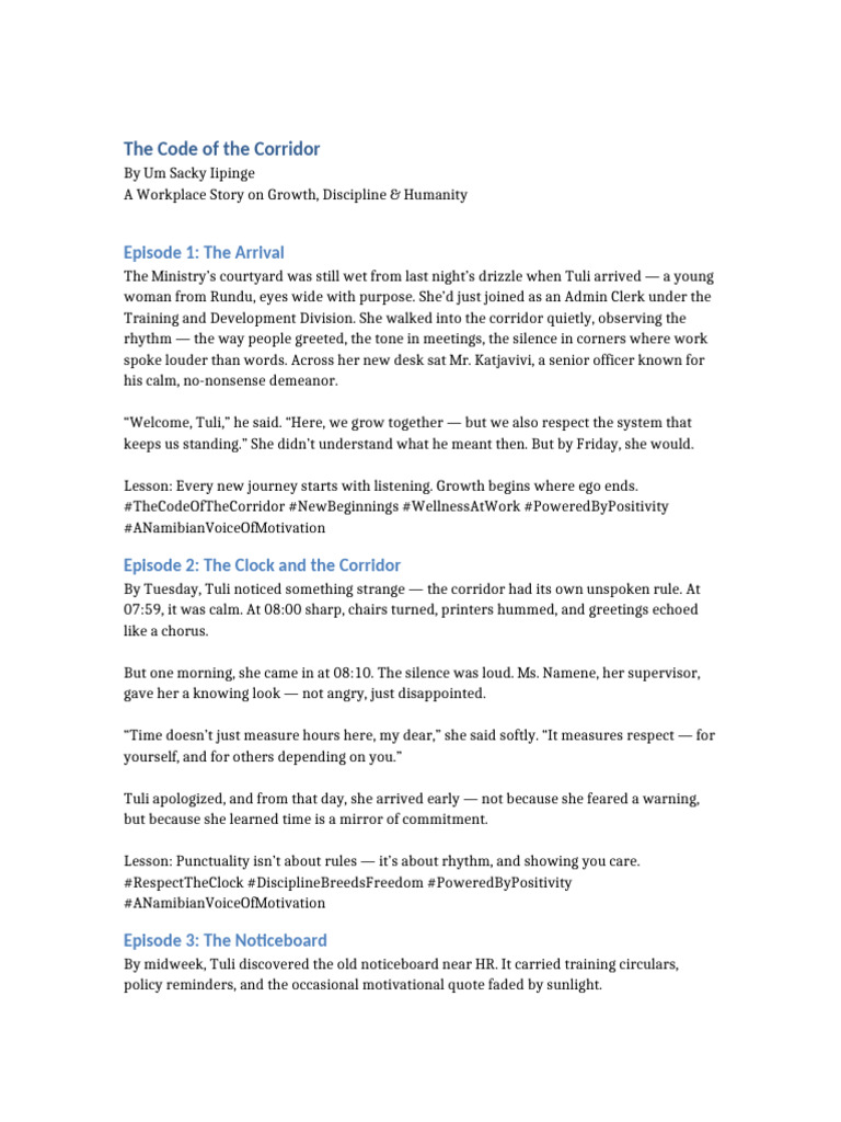 The Code of the Corridor: Growth at Work | PDF