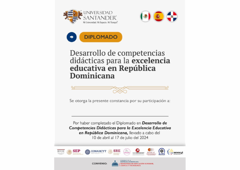 Mickey Joel Cohen Simo Certificado - Univ Santander Diplomado Desarrollo Competencias Didacticas ...