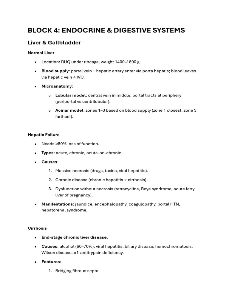 Endocrine & Digestive Systems | PDF | Pancreas | Hepatitis