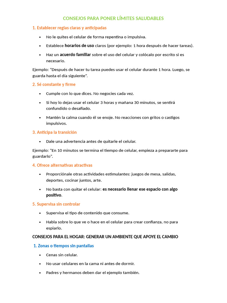 Consejos para Poner Límites Saludables | PDF