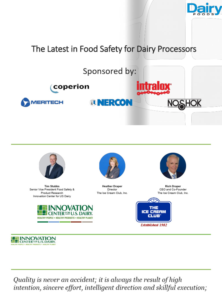 Food Safety Updates for Dairy Processors | PDF | Food Industry