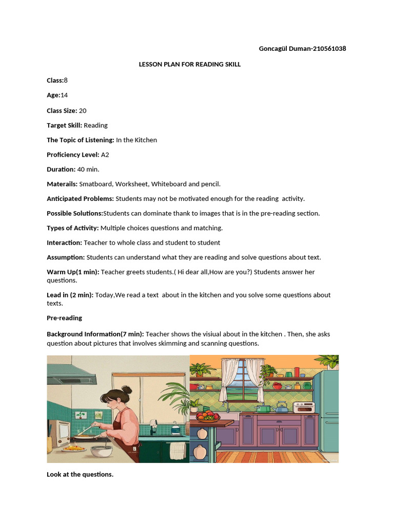 Lesson Plan Reading Çocuk | PDF | Taco | Desserts