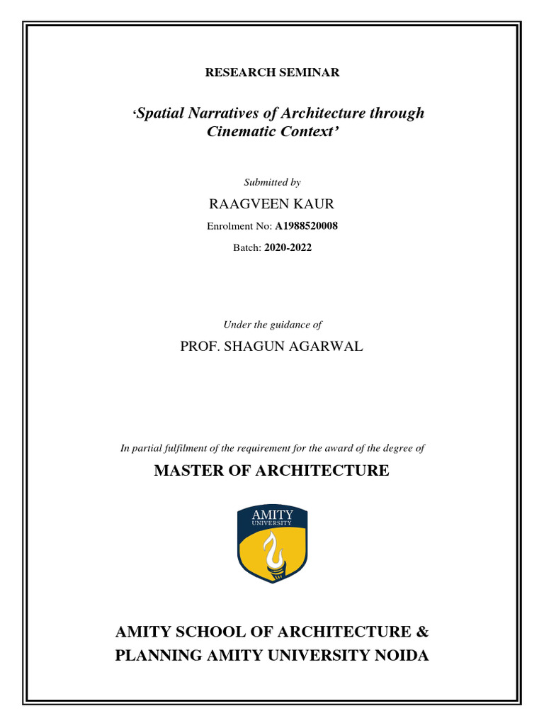 Spatial Narratives in Architecture & Film | PDF | Narrative | Space