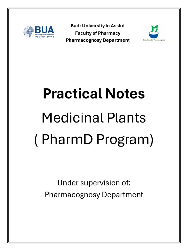 Medicinal Plants Practical Notes | PDF