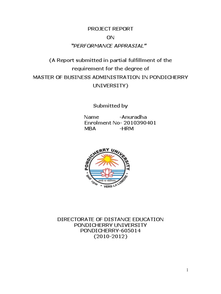 Project Report | PDF | Performance Appraisal | Evaluation