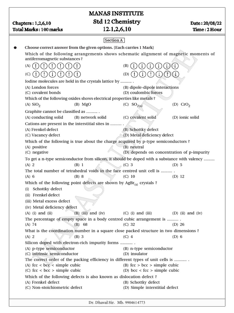 12.1,2,6,10_D20-Aug-2022 | PDF | Crystal Structure | Chemical Substances